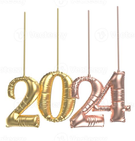 Happy New Year Number 2024 3d Render 35175793 Png