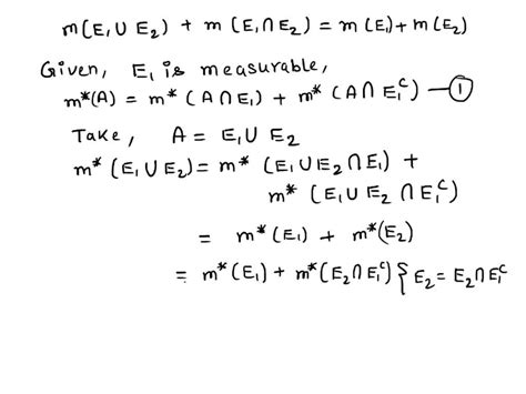 Show That If E1 And E2 Are Both Measurable Sets Then Me1âˆªe2 M