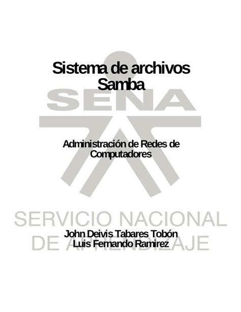 Pdf Sistema De Archivos Samba Redesjdeivis · Protocolo Samba