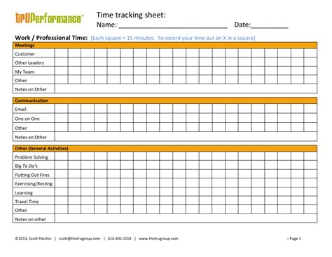 Time Tracking Sheet Tru Performance Download Printable Pdf Templateroller