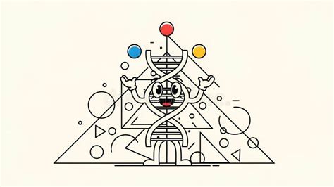 Cartoon Dna Molecule Character Science Genetics Education Stock
