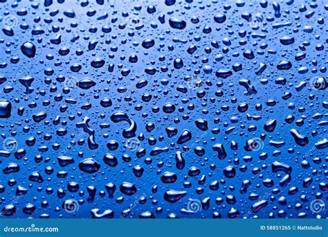 Blue Color Water Drops Background Stock Image Image Of Bubble Clear