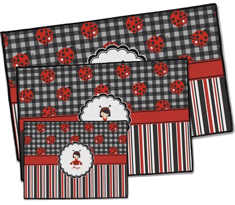 Custom Ladybugs And Stripes Door Mat Personalized Youcustomizeit