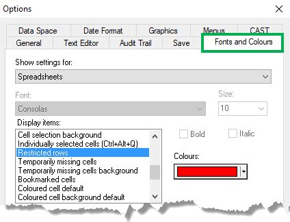 Setting The Default Colour Of Restricted Rows Genstat Knowledge Base 2024