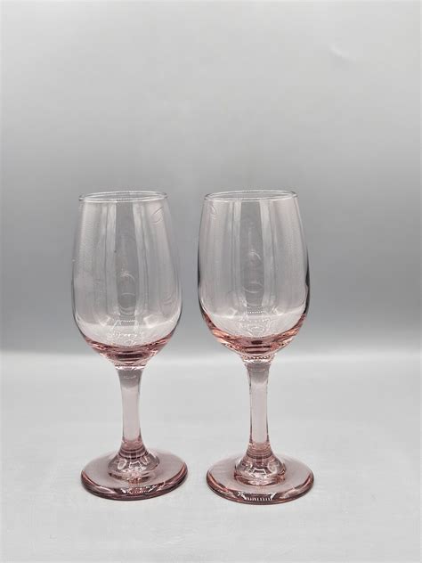 Libbey Premiere Plum Wine Glass And Water Goblet ~ Pale Purple Pink