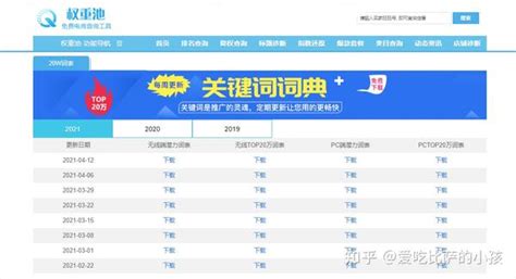 top20万关键词表下载 知乎