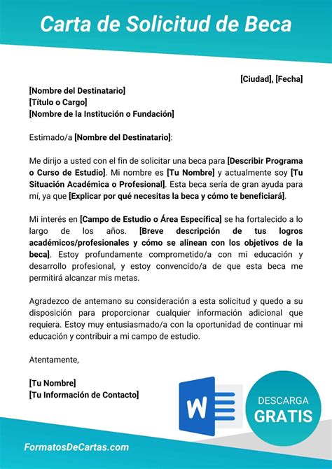 Formato De Carta Para Solicitar Beca 【 2025 】 Formatos De Cartas