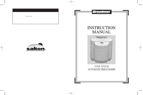 Breadman Model Tr Instruction Manual Brownmanagement