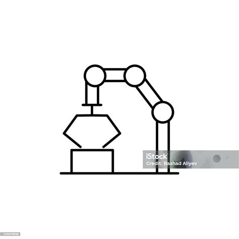 스마트 팜 로봇 팔 아이콘입니다 스마트 팜 아이콘의 요소입니다 웹 사이트 디자인 및 개발 앱 개발을 위한 얇은 라인 아이콘 프리미엄 아이콘 개념에 대한 스톡 벡터 아트 및