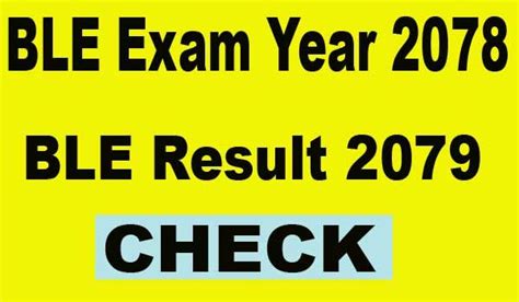 BLE Result 2080 Check With Grade Sheet DLE Result 2081