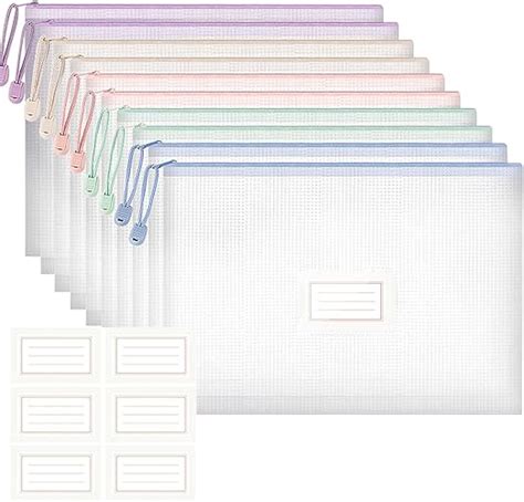 Amazon ジッパー式ファイル袋 A4 10 枚 メッシュケース 連絡袋 クリアケース A4連絡袋 A4 小学校 ファスナー ファイル