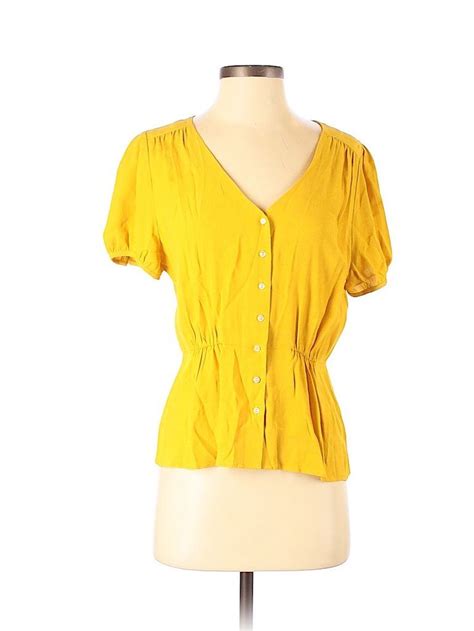 J Crew Yellow Short Sleeve Blouse 76 Off