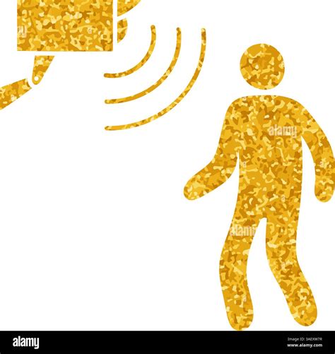 Motion Sensor Drawing In Gold Color Style Stock Vector Image And Art Alamy