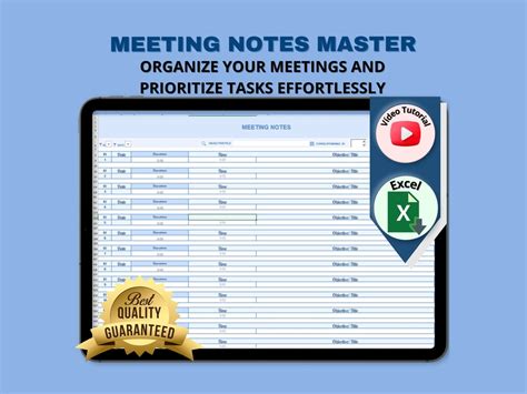 Task Priority And Assignment Log Excel Template For Meeting Notes