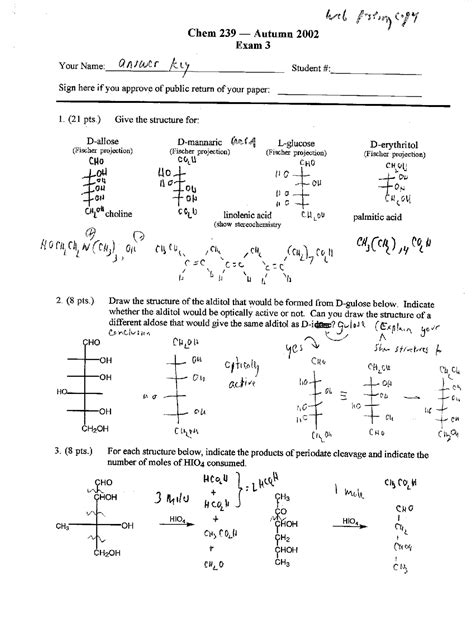 Exam 3 Questions With Solution Organic Chemistry Chem 239 Docsity