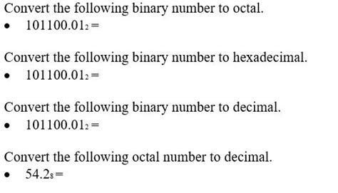Solved Convert The Following Binary Number To Octal •