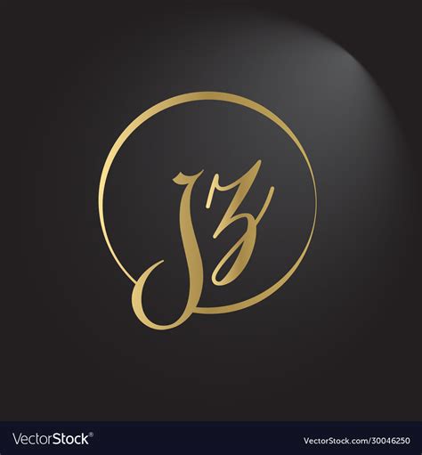 Creative Letter Jz Logo Design Template Initial Vector Image