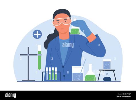 Female Scientist Cartoon Stock Vector Images Alamy
