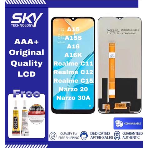For Realme C11 A16k C12 C15 A15 A15s V3 Q2i Narzo 20 30a Lcd Original
