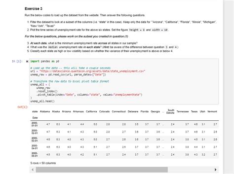Exercise Run The Below Codes To Load Up The Dataset Chegg