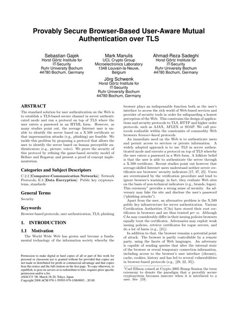 pdf provably secure browser based user aware mutual authentication