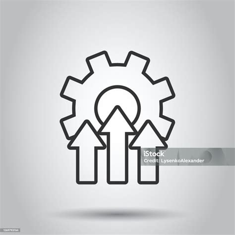 平面樣式的改進圖示白色隔離背景上的齒輪專案向量圖生產力業務理念向量圖形及更多企業圖片 企業 分析 品質管理 Istock