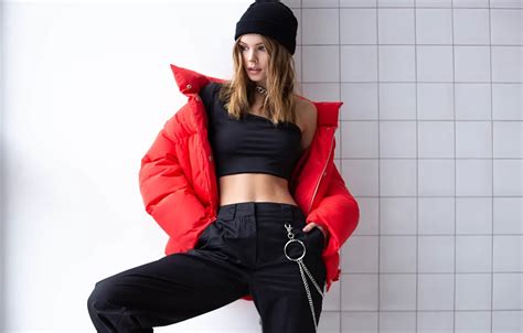 Wallpaper Girl Pose Style Model Jacket Cap Anastasia Shcheglova