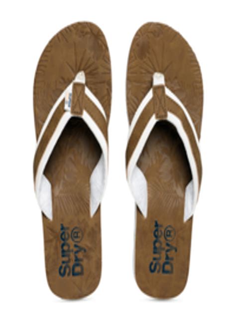 Buy Superdry Men Tan Brown And White Roller Printed Thong Flip Flops