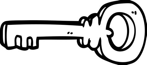 Line Drawing Cartoon Gold Key 12208626 Vector Art At Vecteezy