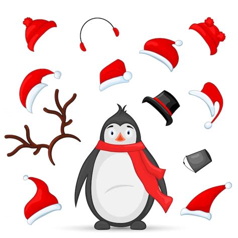 Premium Vector Mascot Creation Kit Of Penguin And Hats For The Animal
