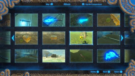 Album The Legend Of Zelda Breath Of The Wild Interface In Game
