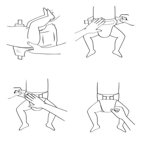 How To Wear A Diaper Steps Simple Manual Vector Image