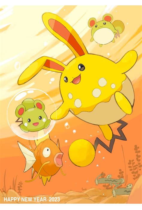 Magikarp Marill Azumarill Azurill And Barboach Pokemon Drawn By
