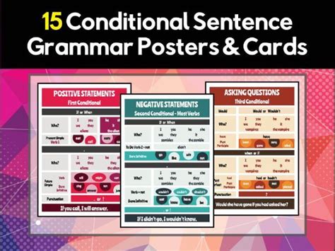 15 Conditional Sentence Grammar Posters And Flash Cards Teaching Resources 15 Conditional Sentence Grammar Posters And Flash Cards Teaching Resources