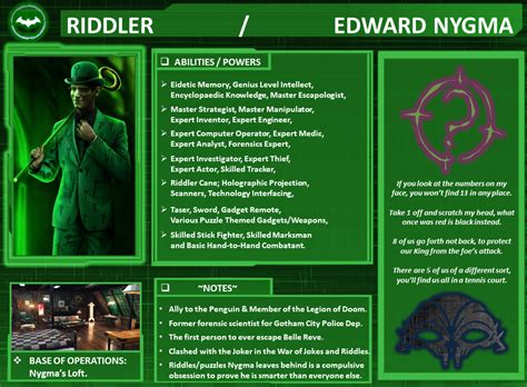 Character Profile Riddler By Speedcam On Deviantart