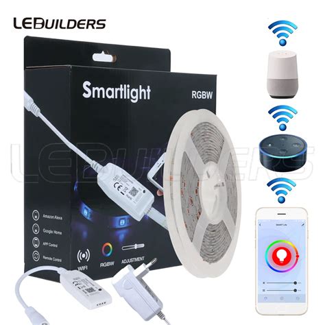 Smart Wifi Led Strip Lights Ft Rgb Led Light Kit Working With Alexa Google Home Phone