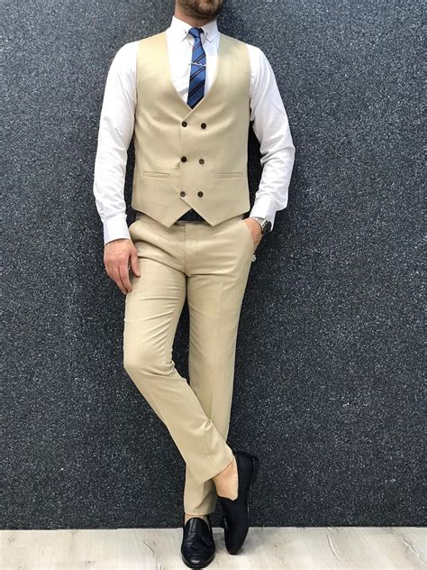 Lancaster Cream Slim Fit Suit Brabion