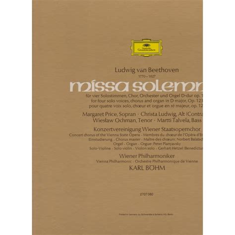 Missa Solemnis By Ludwig Van Beethoven Karl Böhm Lp Box Set With