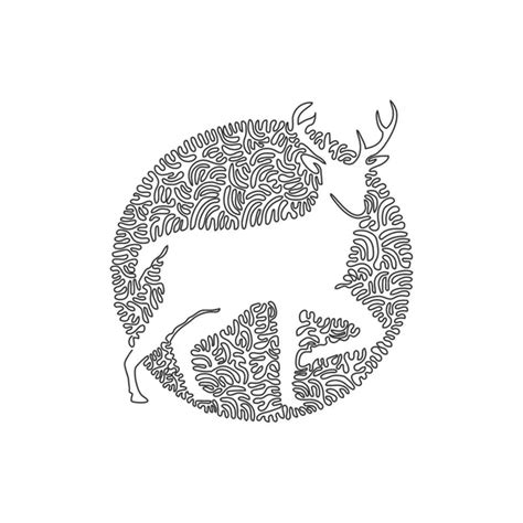 Continuous One Curve Line Drawing Exotic Reptiles Abstract Art Circle
