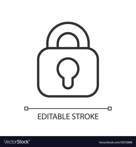 Lock Pixel Perfect Linear Icon Royalty Free Vector Image