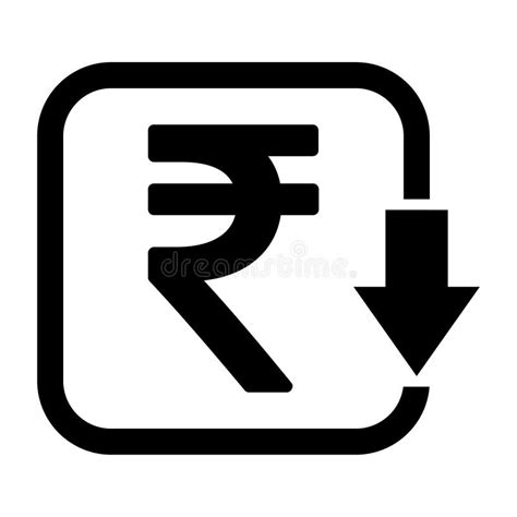 Cost Reduction Decrease Rupee Icon Vector Symbol Isolated On