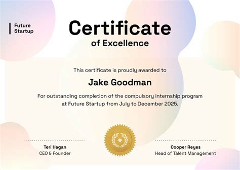 Certificate Sample Template Template Samples
