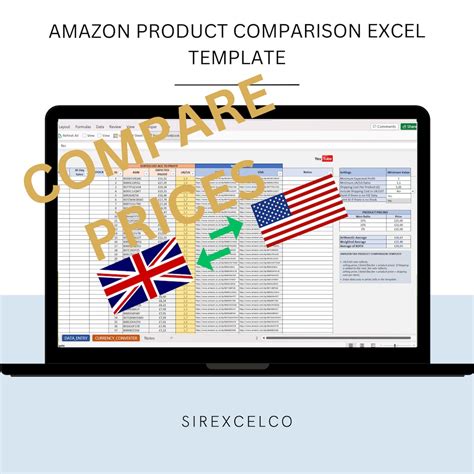 Amazon Product Comparison Excel Template Amazon FBA Profit Helper Amazon FBA Seller Excel