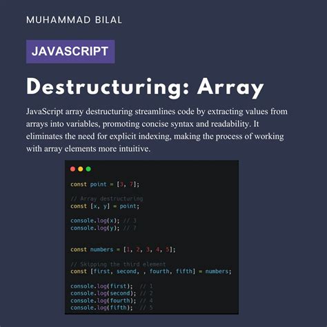 Javascript Array Destructuring A Powerful Feature Muhammad Bilal Posted On The Topic Linkedin