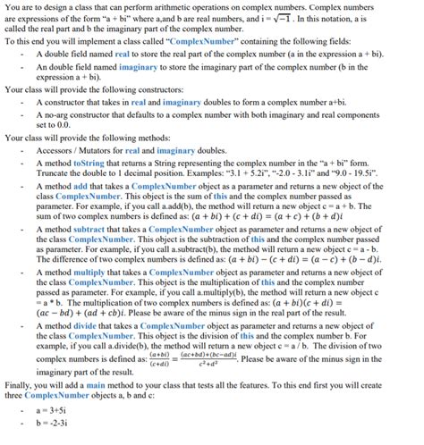 Solved You Are To Design A Class That Can Perform Arithmetic