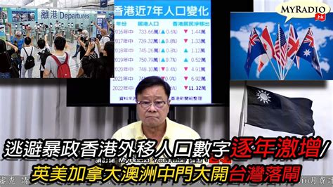 黃毓民 毓民踢爆 220812 Ep621 P1 Of 2 逃避暴政香港外移人口數字逐年激增英美加拿大澳洲中門大開台灣落閘 Youtube