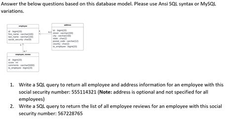 Solved Answer The Below Questions Based On This Database Chegg
