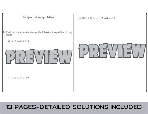 Compound Inequalities Worksheets Multi Step And Compound Inequalities