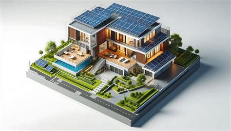 Modern Sustainable Home With Solar Panels Stock Illustration