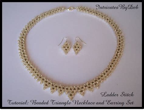 Tutorial For Beaded Triangle Necklace And Earrings Jewelry Set With
